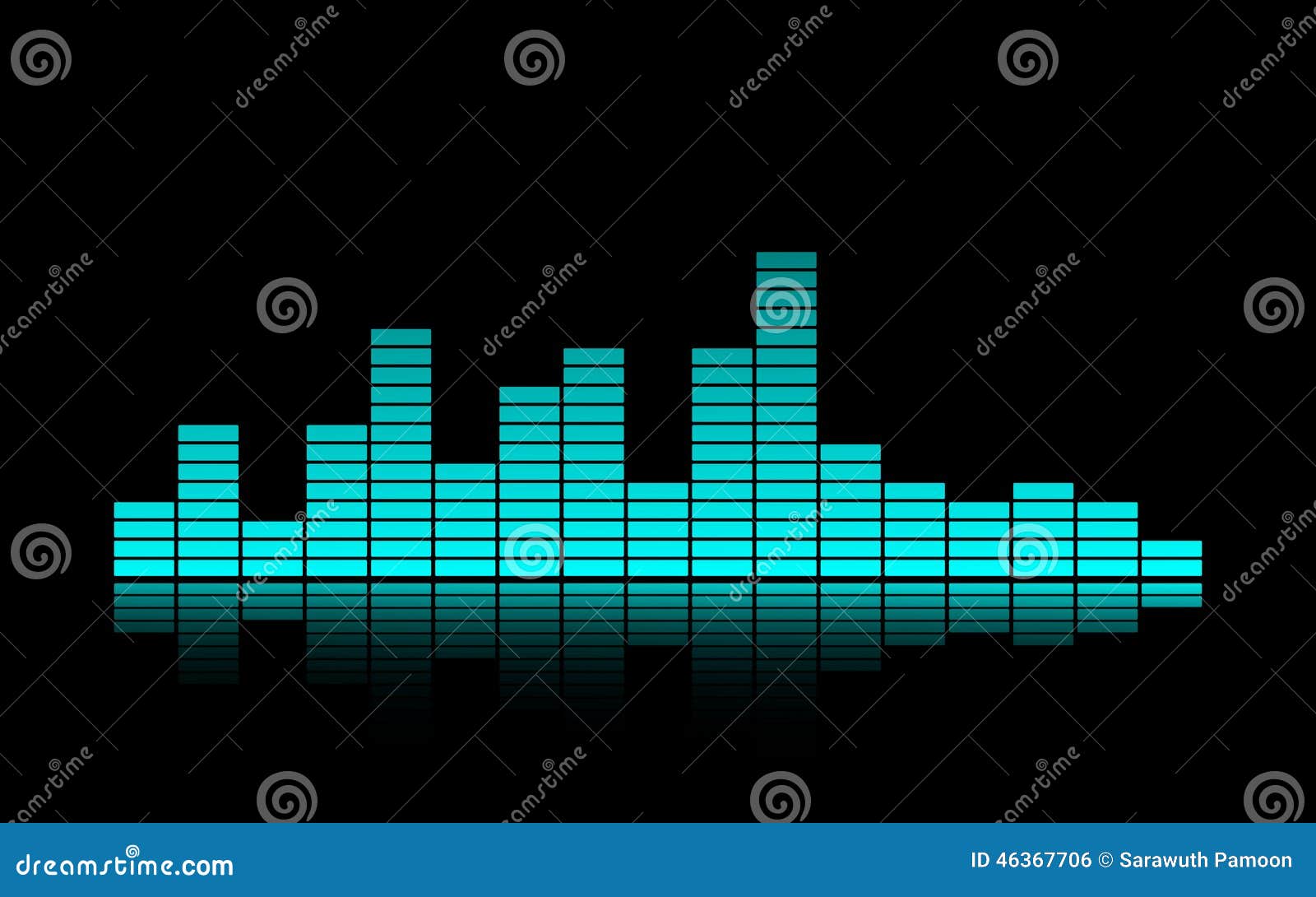 A Blue Music Equalizer. stock vector. Illustration of musical - 46367706