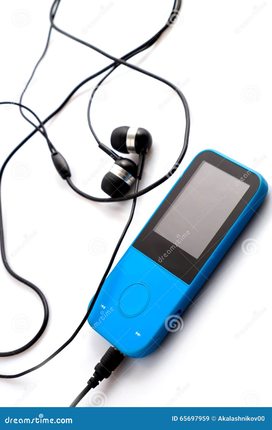 Blue Music Player on a White Background Stock Image - Image of modern ...
