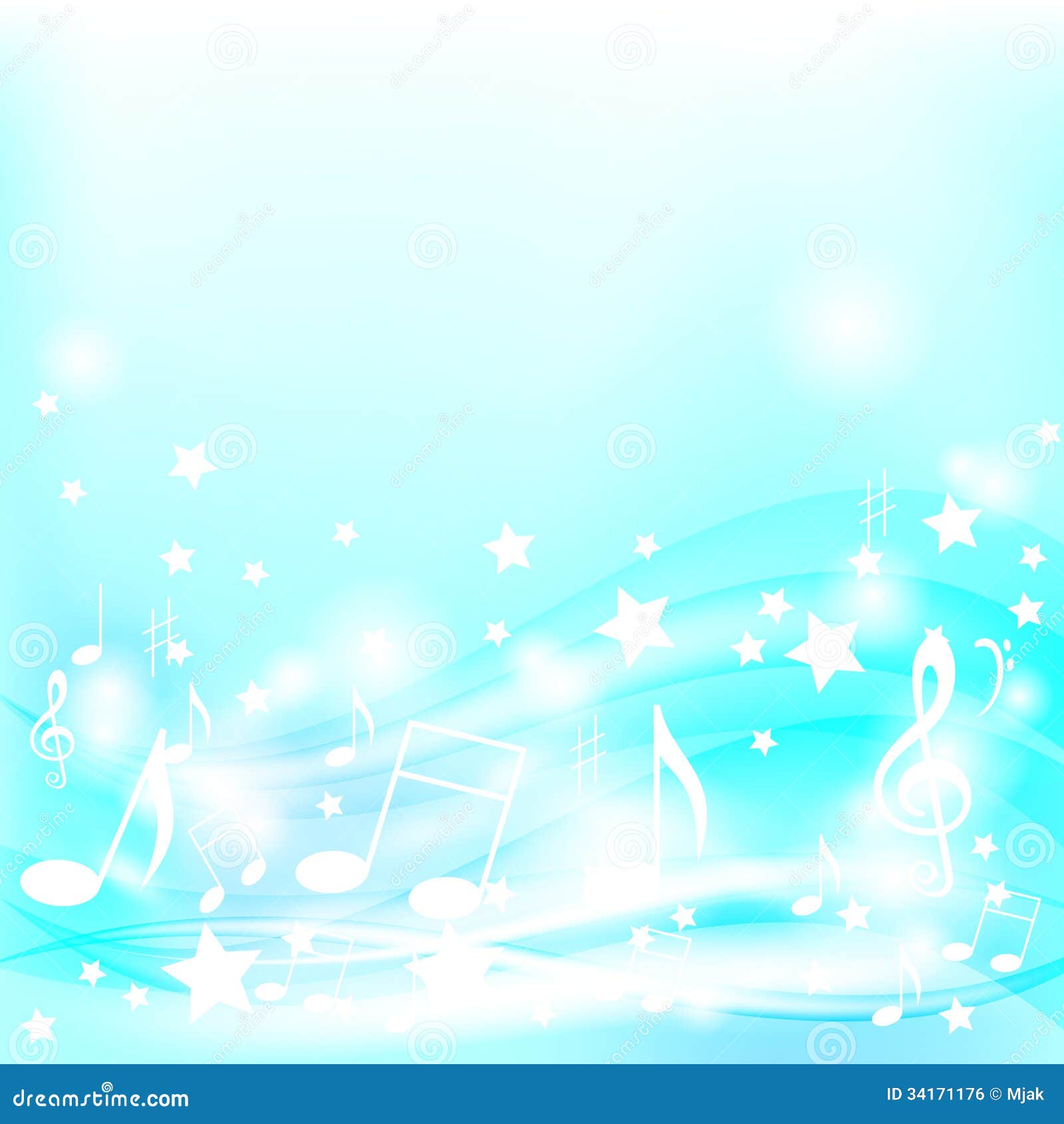 Blue musical background stock vector. Illustration of melody - 34171176