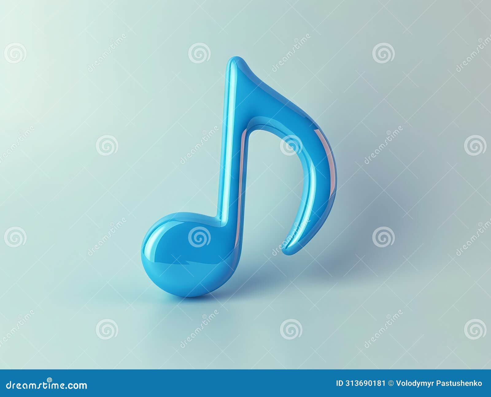A Blue Musical Note on a White Background Stock Image - Image of blue ...