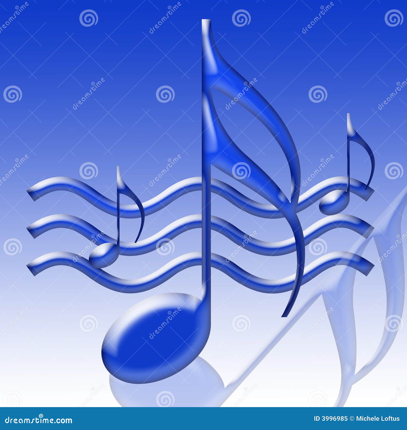 Music Notes Blue Background
