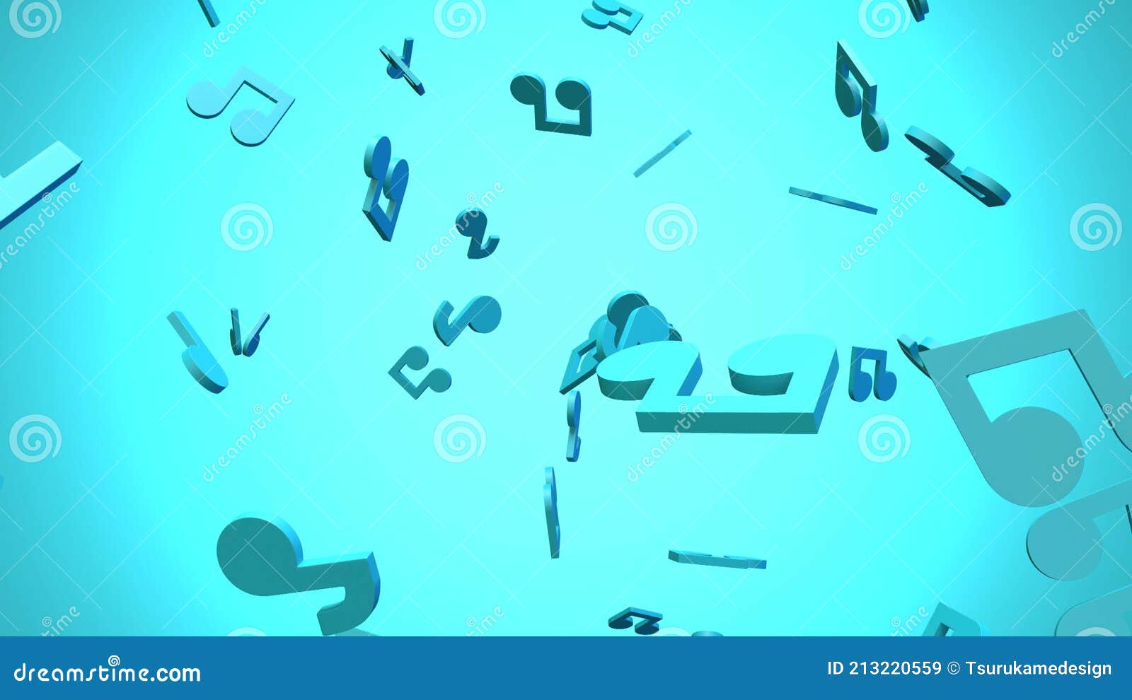 Blue Musical Notes on Blue Background. Stock Video - Video of ...