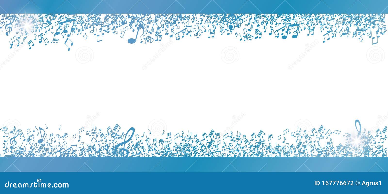 Blue Musical Notes Frame Isolated on White Background Stock Vector ...