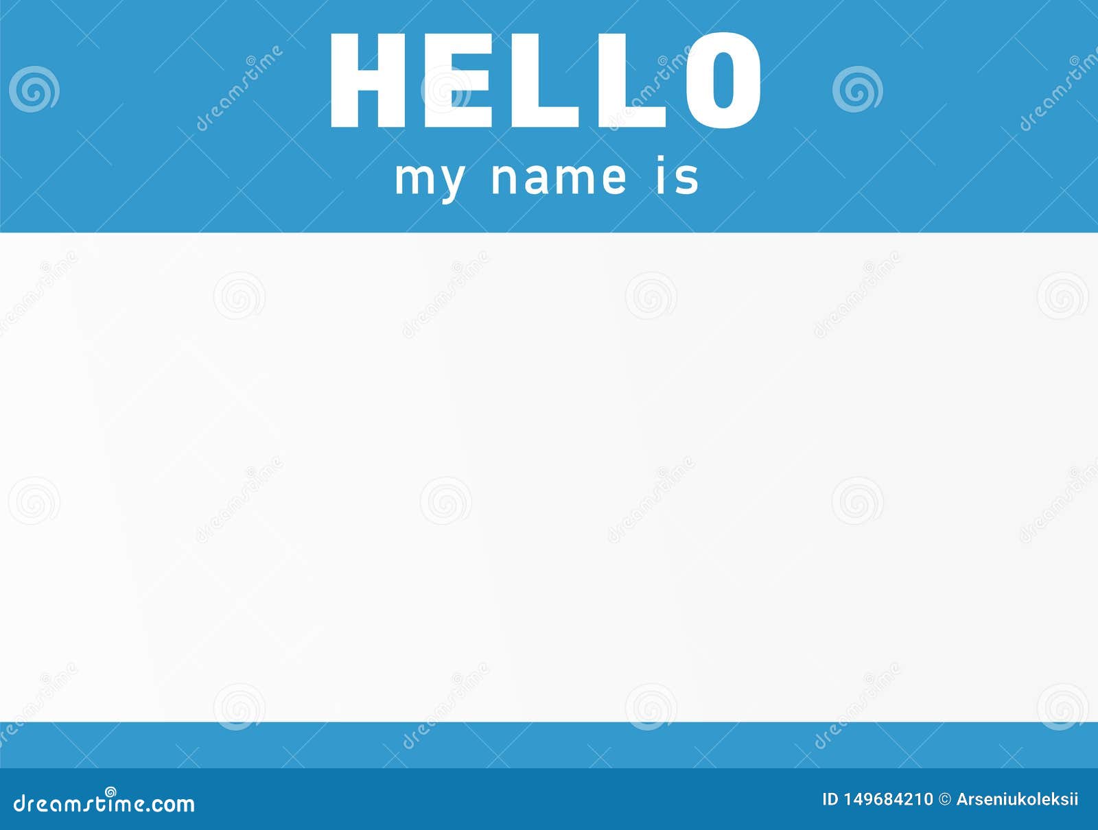 Blue name tag. stock vector. Illustration of card, meet - 149684210