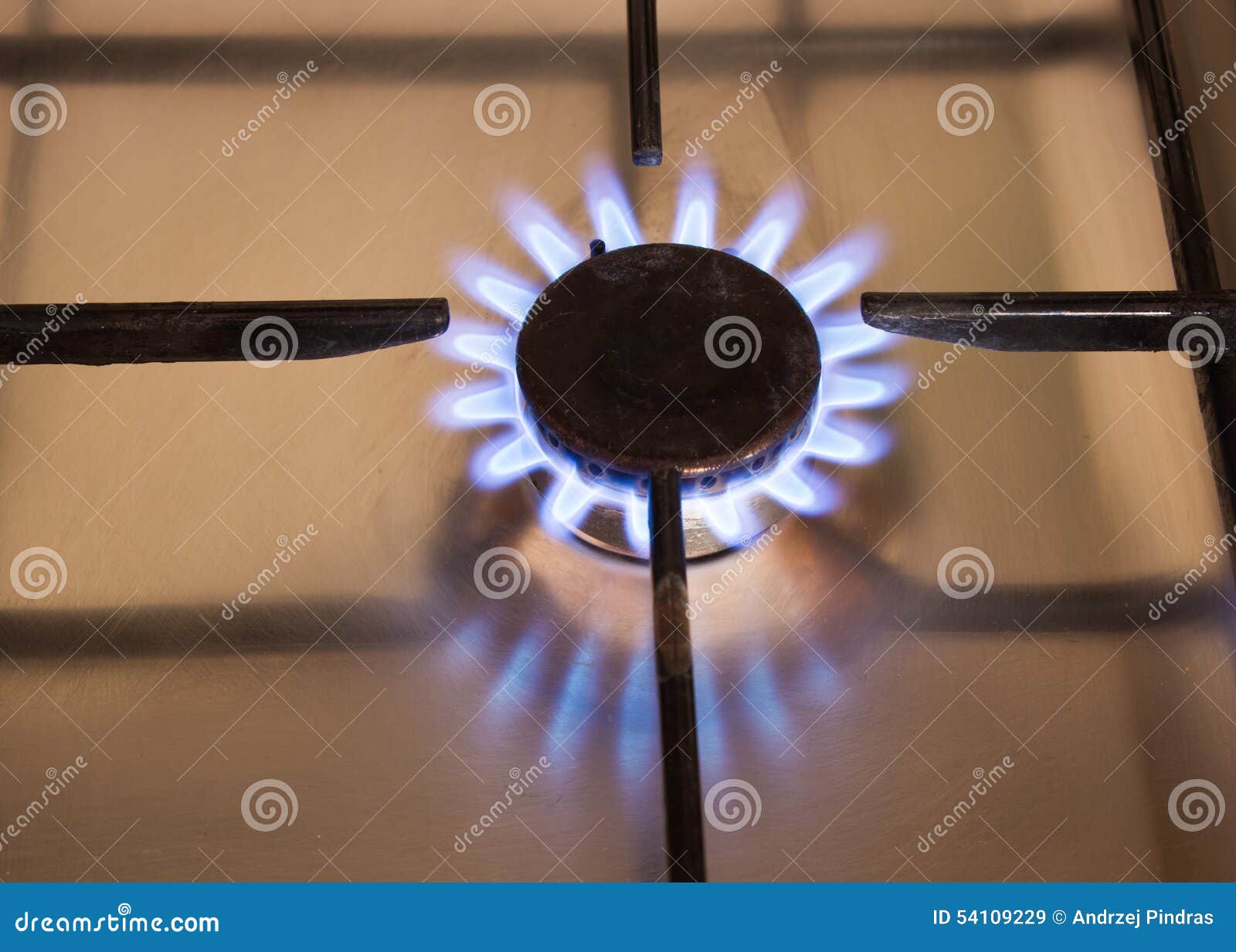 Blue natural gas flames stock image. Image of kitchen - 54109229