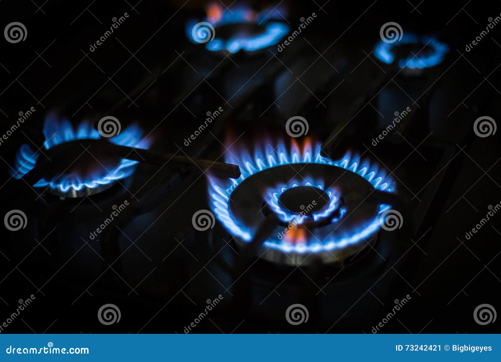 Blue Natural Gas Flames stock image. Image of blue, cook - 73242421