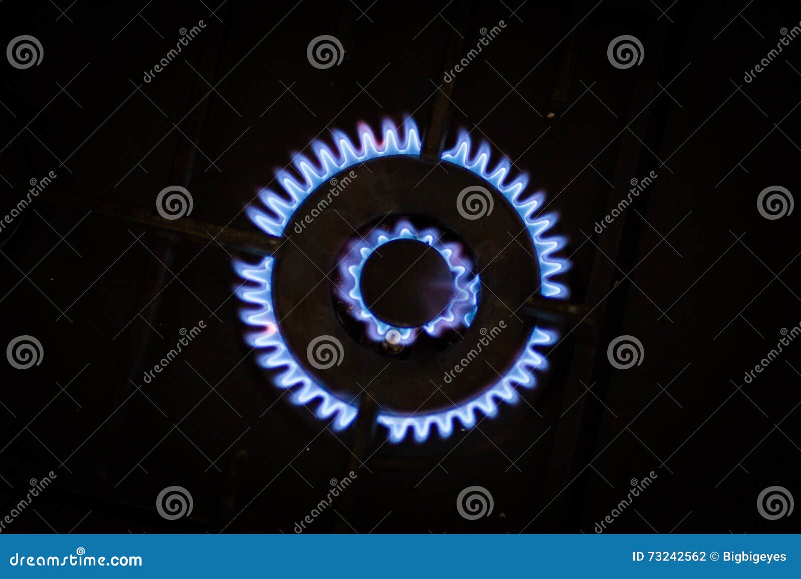 Blue Natural Gas Flames stock photo. Image of circle - 73242562
