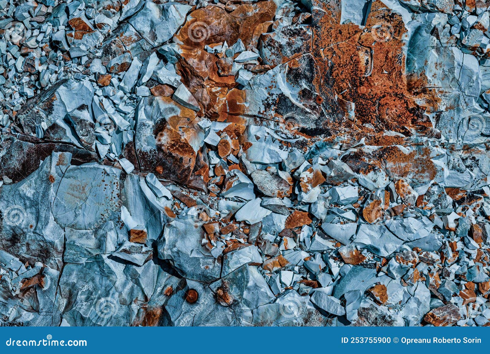 Blue natural rock texture stock photo. Image of beauty - 253755900