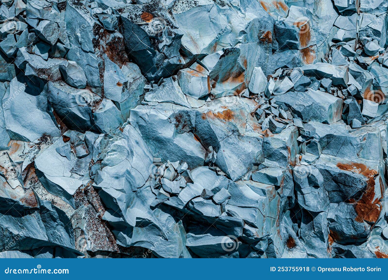 Blue natural rock texture, stock photo. Image of material - 253755918