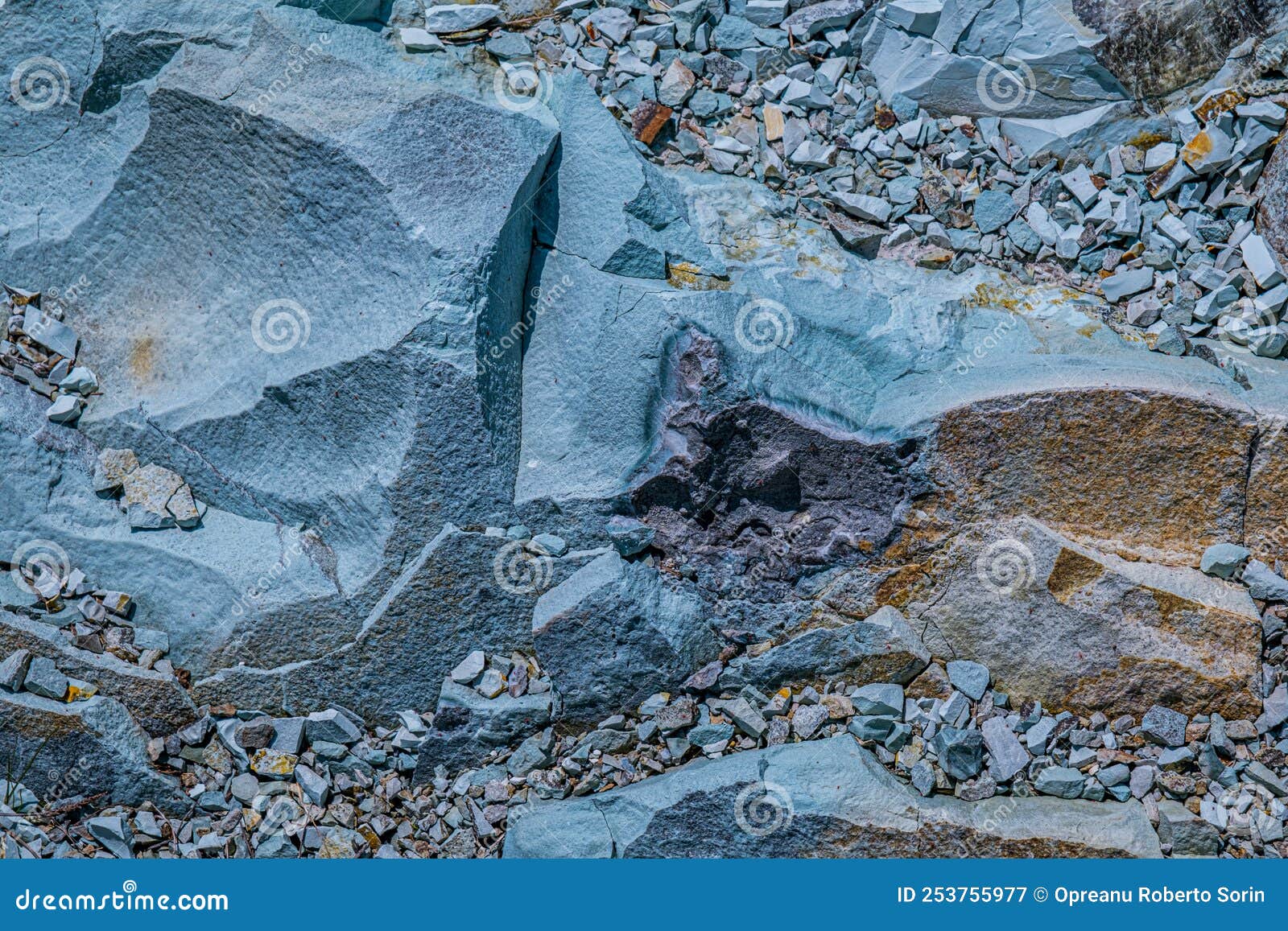 Blue natural rock texture stock image. Image of background - 253755977