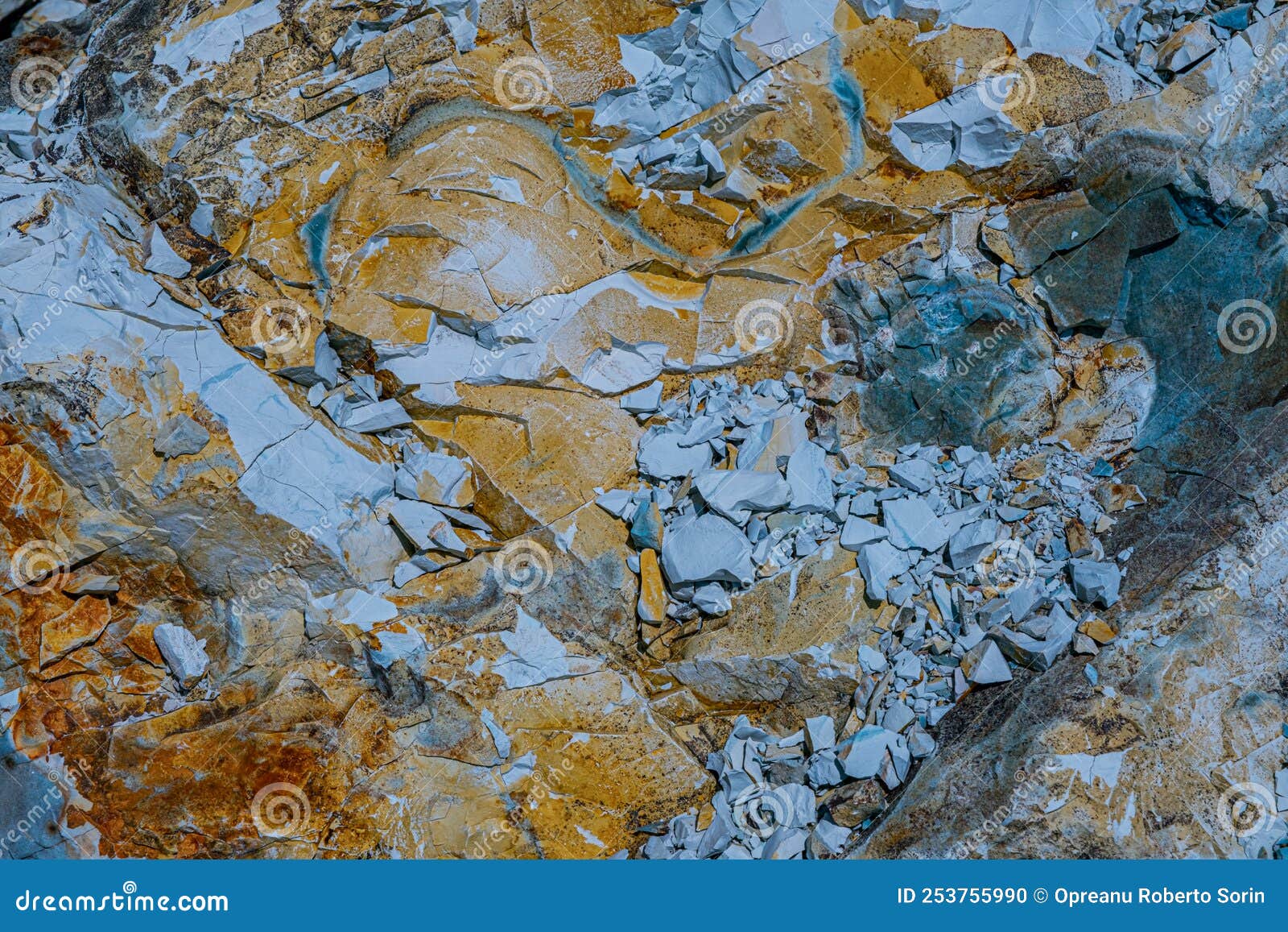 Blue natural rock texture stock photo. Image of grass - 253755990