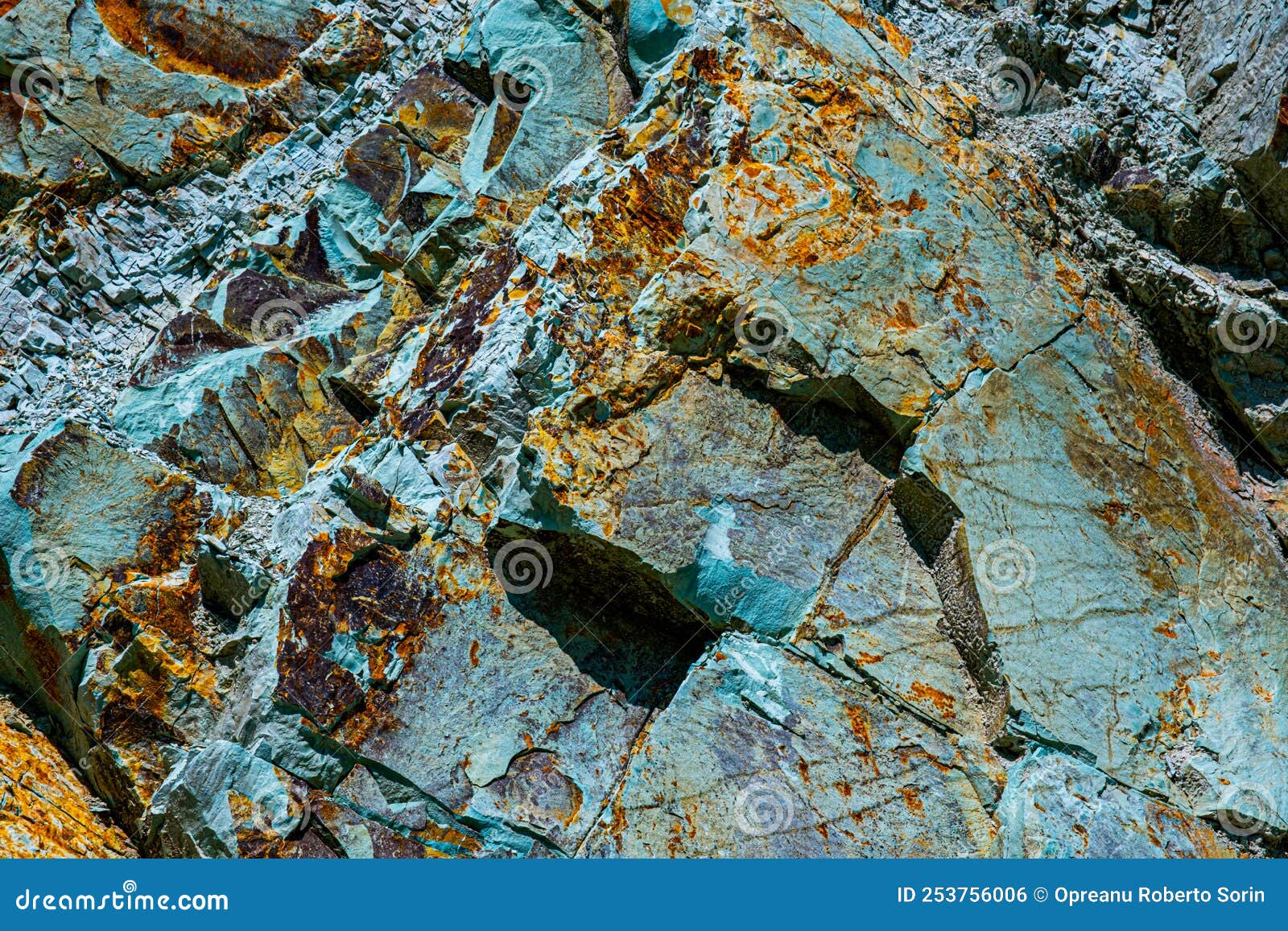 Blue natural rock texture stock photo. Image of mineral - 253756006