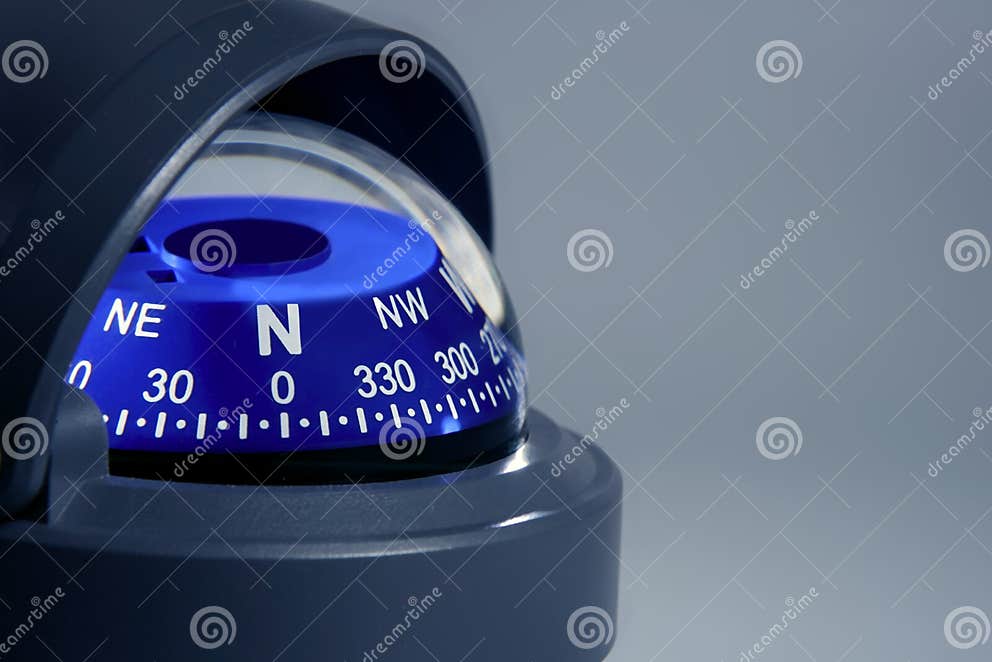 Blue Nautical Compass Close Up Stock Photo - Image of magnetic, macro ...