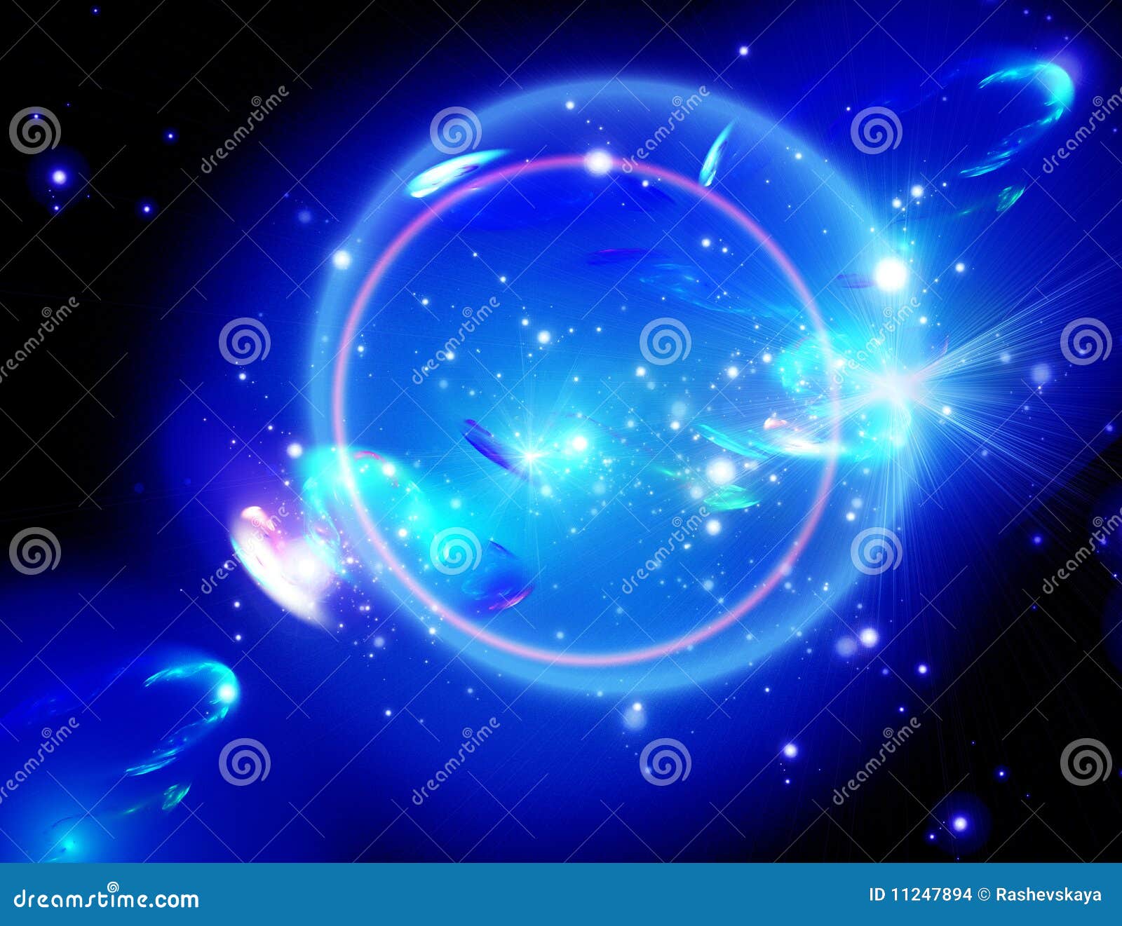 Blue nebula stock illustration. Illustration of science - 11247894