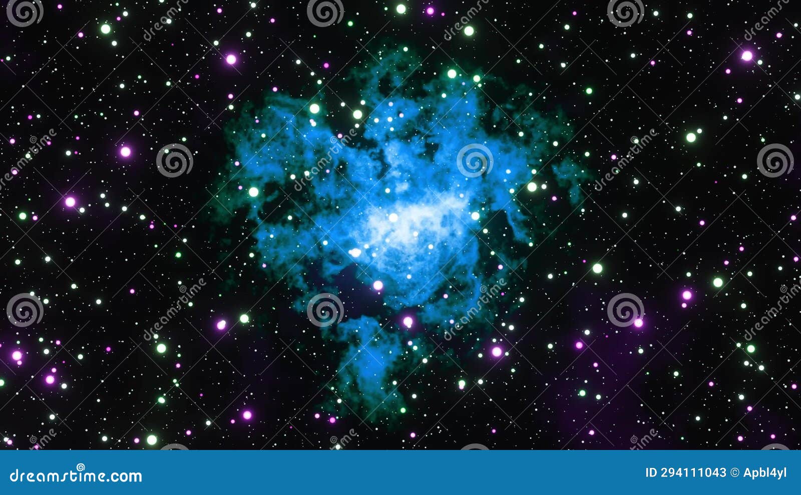 Blue Nebula Background, Loopable. Starry Colorful Night Sky with Milky ...