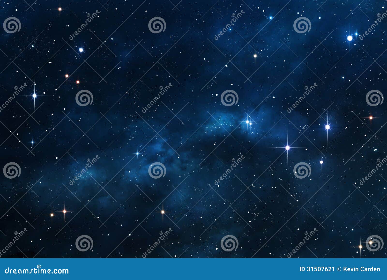 Blue Nebula Space Background Stock Illustration - Illustration of ...