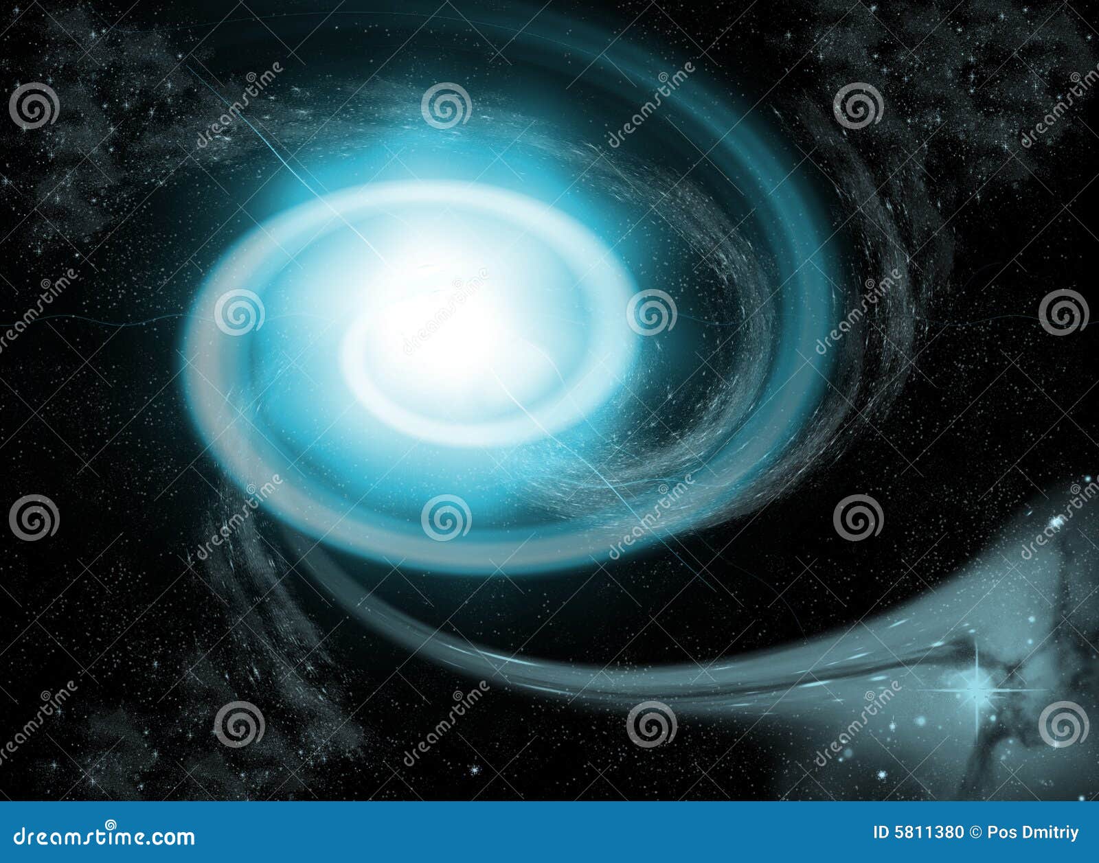 Blue Nebula at Space, Universe Stock Illustration - Illustration of ...