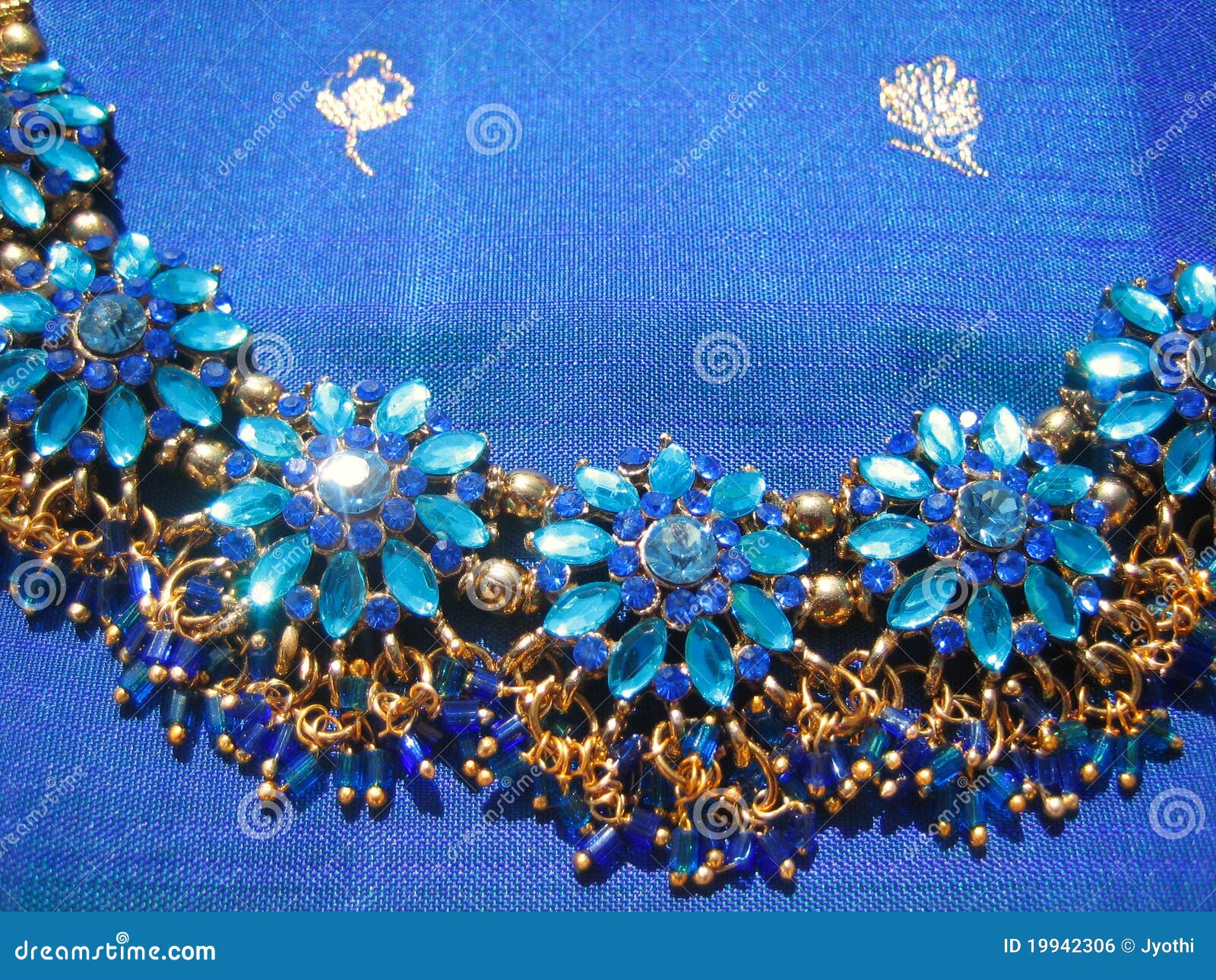 Blue necklace stock photo. Image of stone, silk, jewel - 19942306