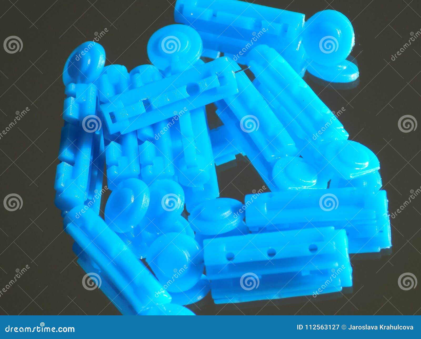 Blue Shiny Needles on the Glass Stock Image - Image of diabetes ...