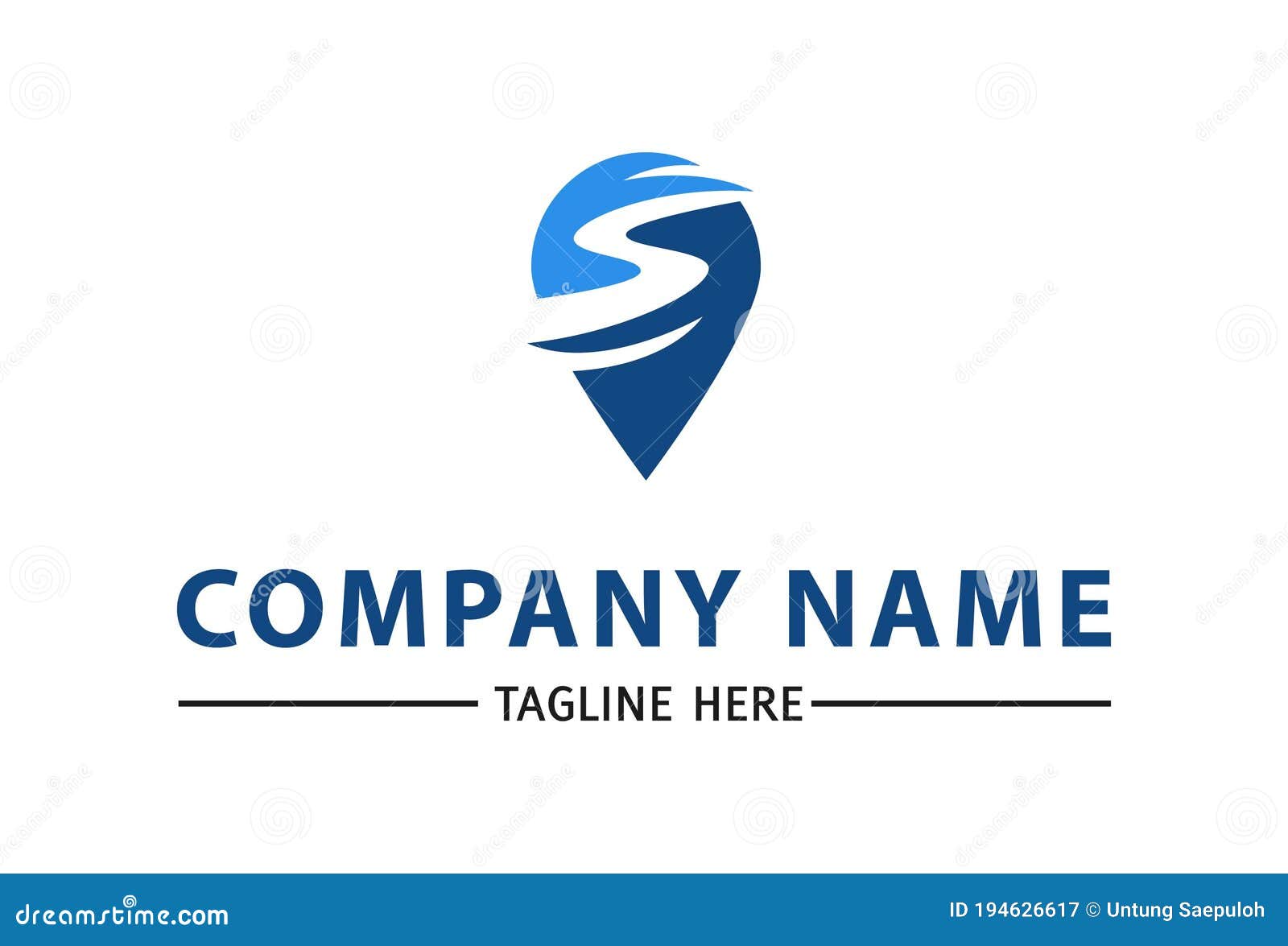 Blue Negative Space River Square App Logo Icon Design Stock Vector ...