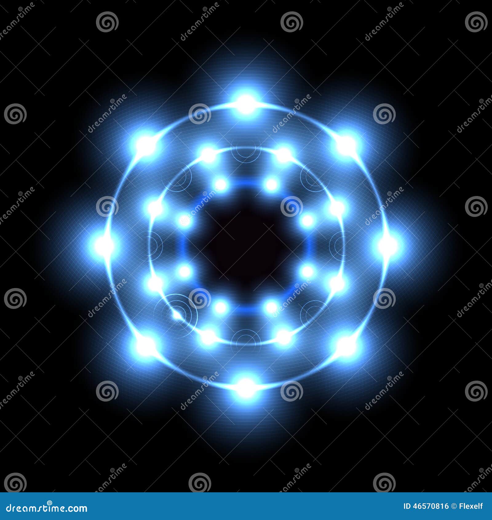 Blue neon circle stock vector. Illustration of carnival - 46570816