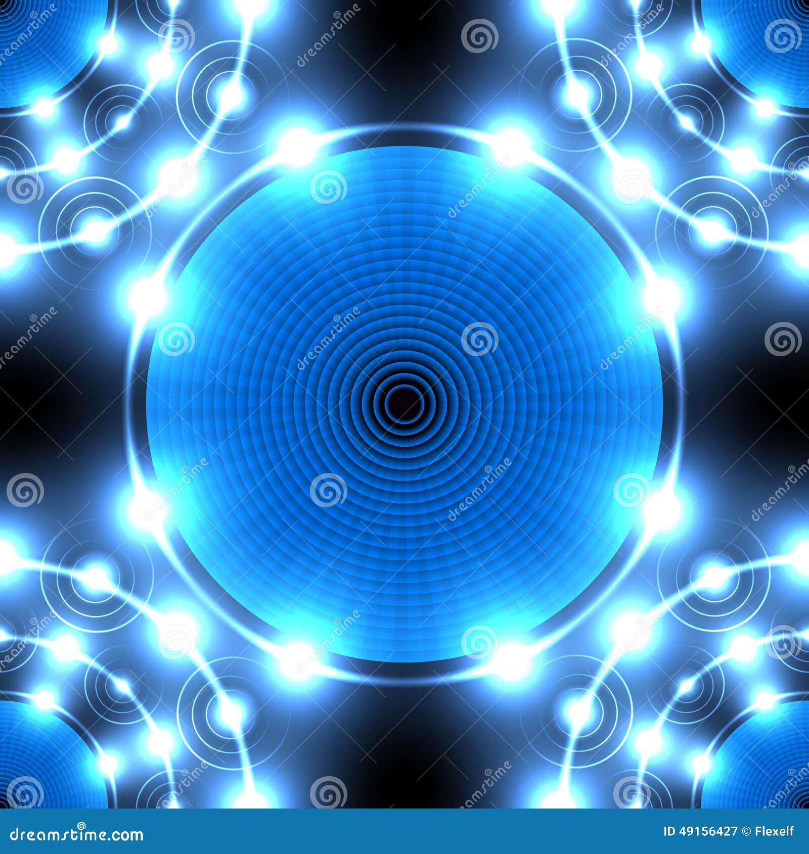 Blue neon circle stock vector. Illustration of color - 49156427