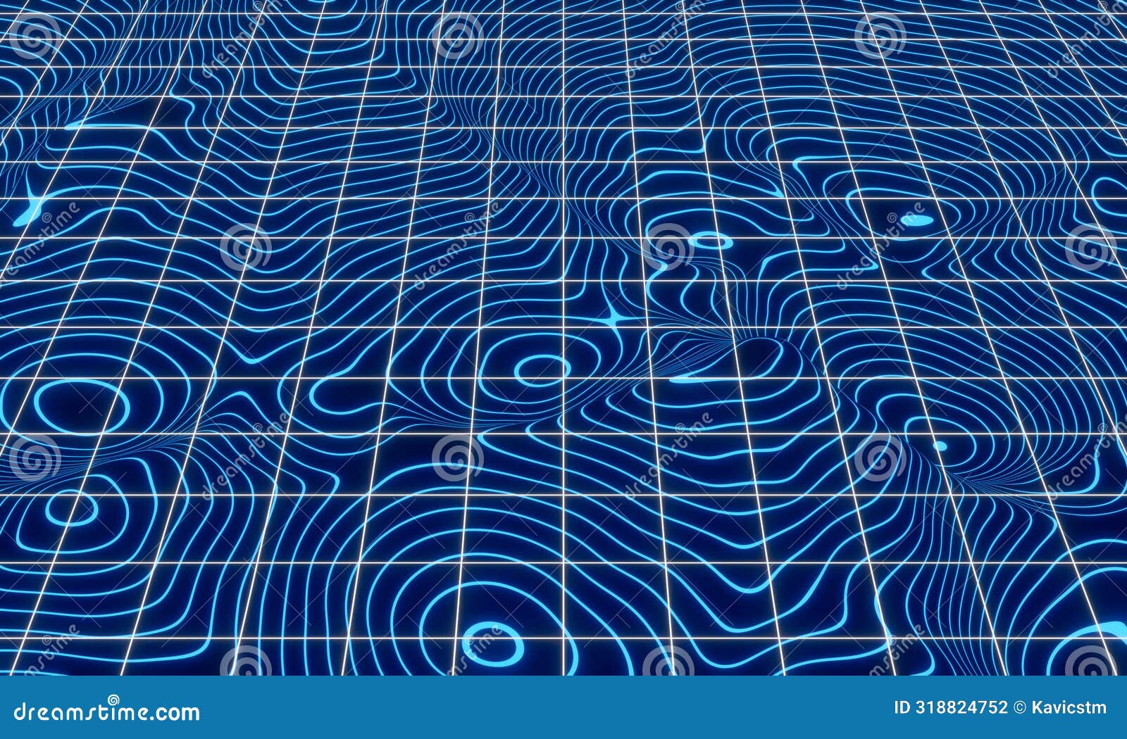 Blue neon contour map stock illustration. Illustration of computer - 318824752