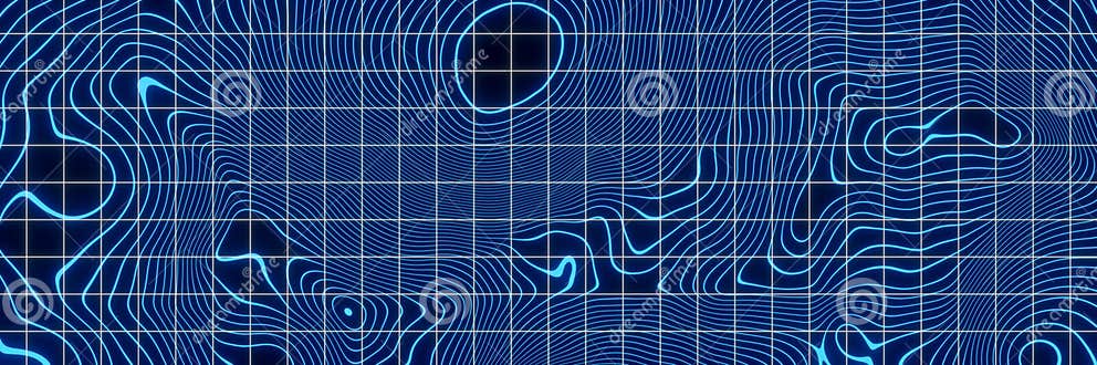 Blue neon contour map stock illustration. Illustration of blue - 318824741