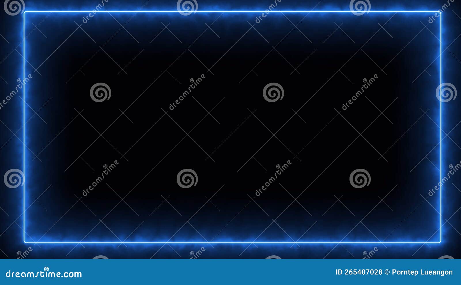 Blue neon frame effect. stock footage. Video of graphic - 265407028