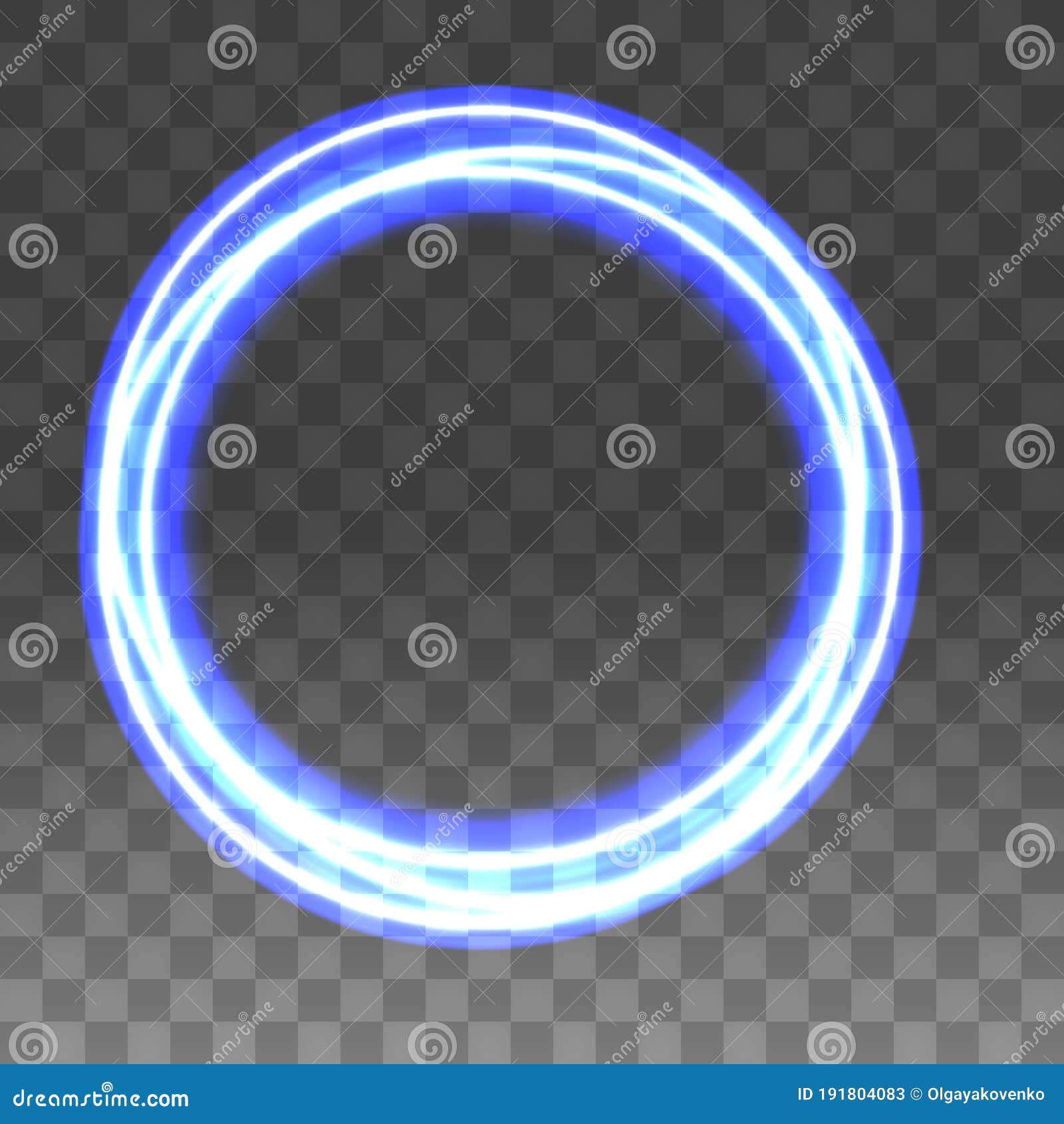 Blue Neon Frame on a Transparent Background Stock Vector - Illustration ...