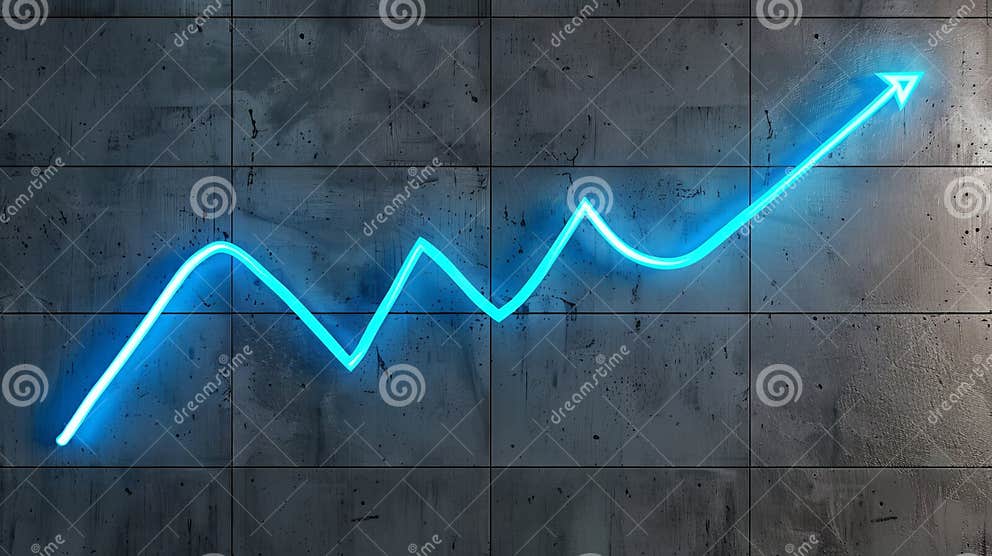 A Blue Neon Graph on a Wall Stock Photo - Image of wall, graph: 317081122