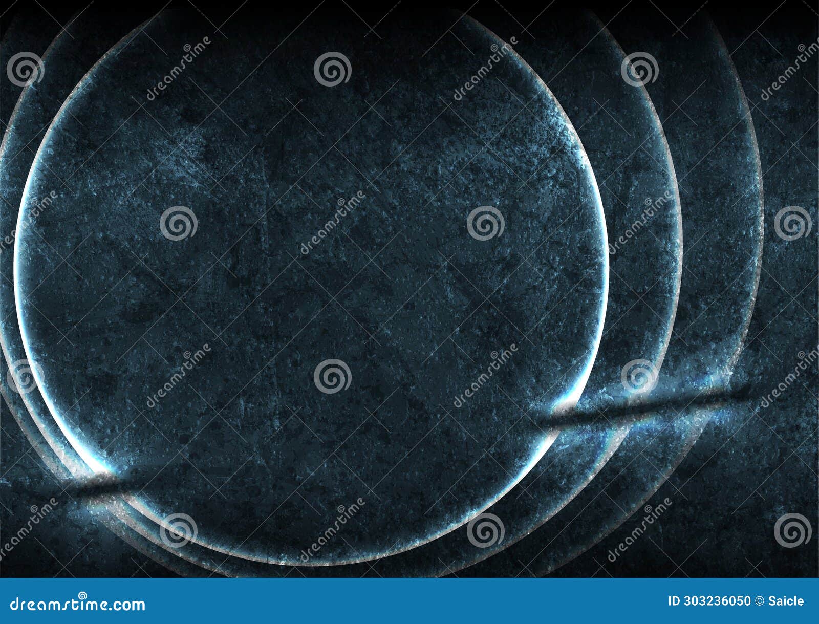 Blue Neon Laser Circles Geometric Technology Grunge Background Stock ...