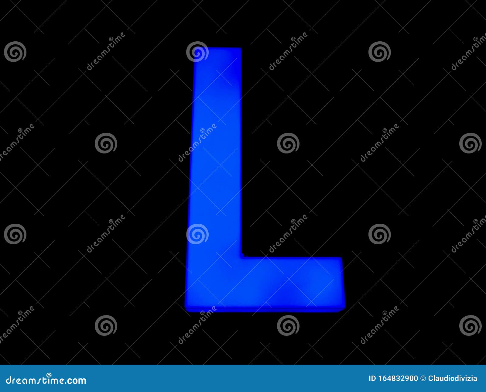 Blue neon letter L stock photo. Image of character, black - 164832900