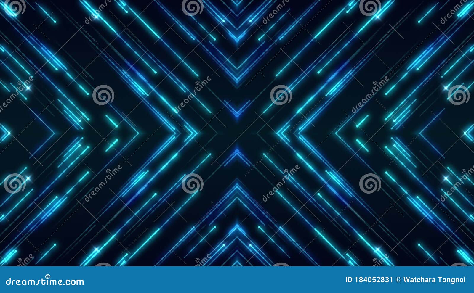 Blue Neon Light Abstract Visual Geometry Motion Graphic Technology ...