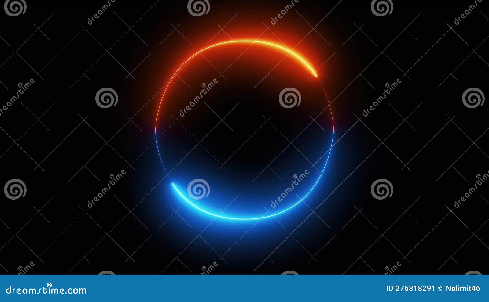 Blue neon light circle stock illustration. Illustration of circle ...