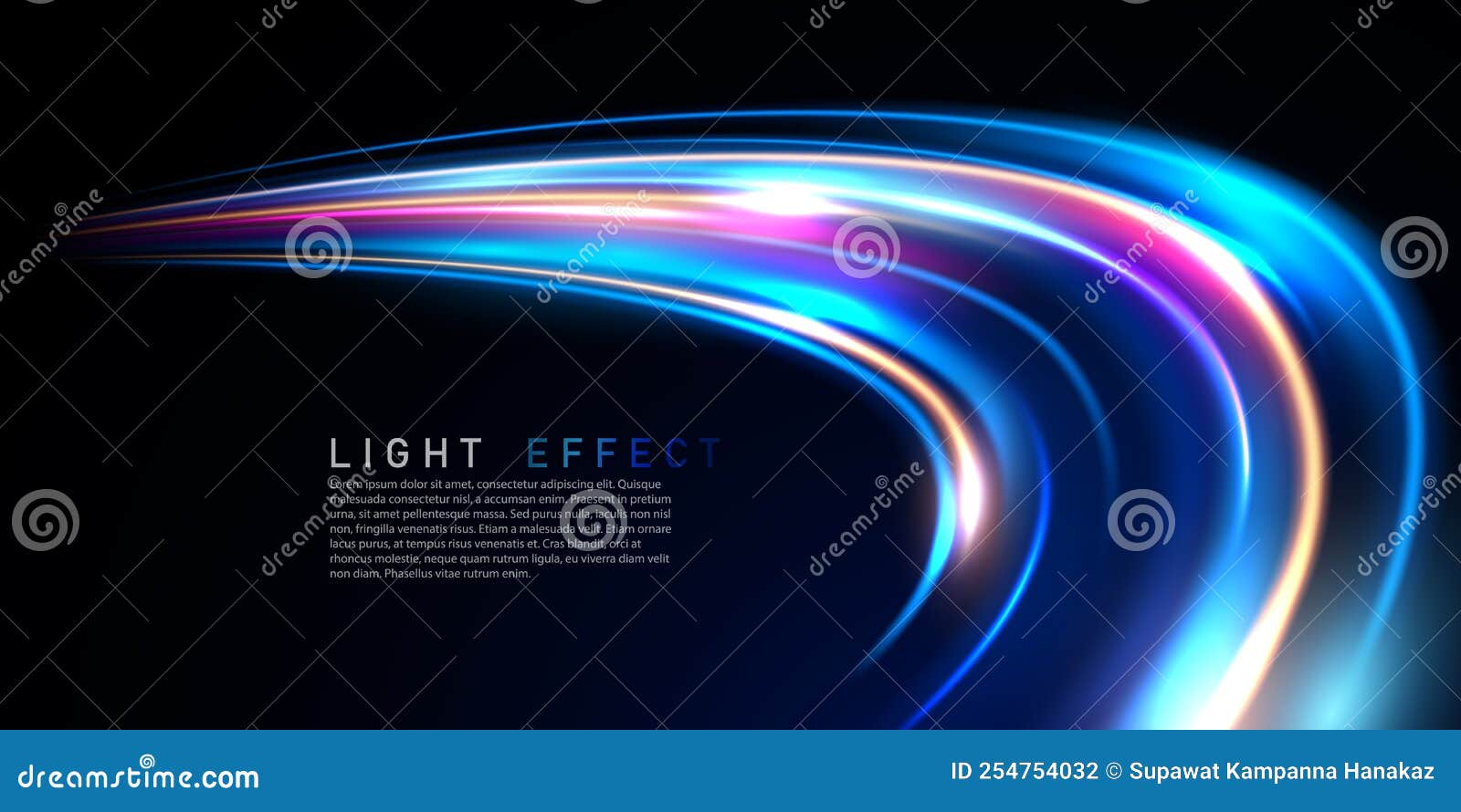 Blue Neon Light Line Design Blur Modern Abstract Vector Illustration ...