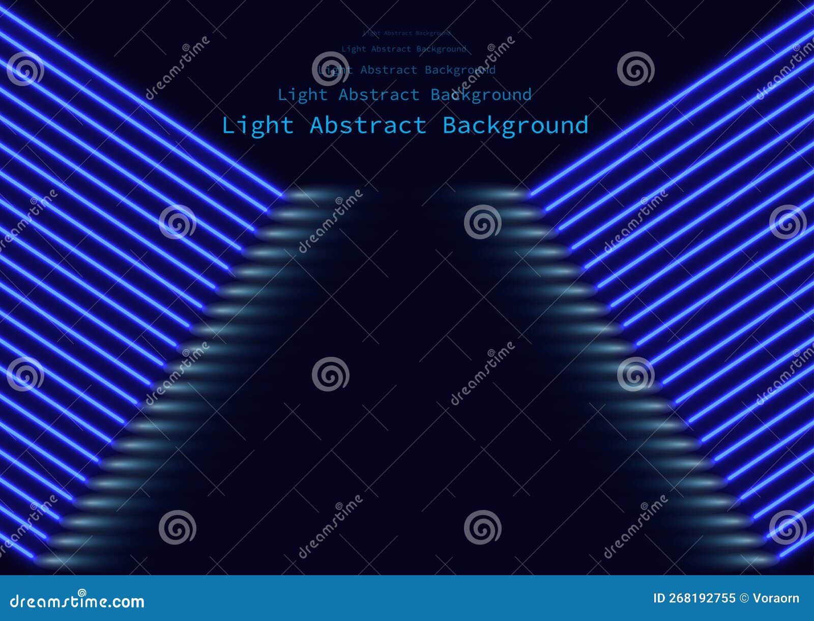 Blue Neon Light Path in the Dark Stock Vector - Illustration of space ...