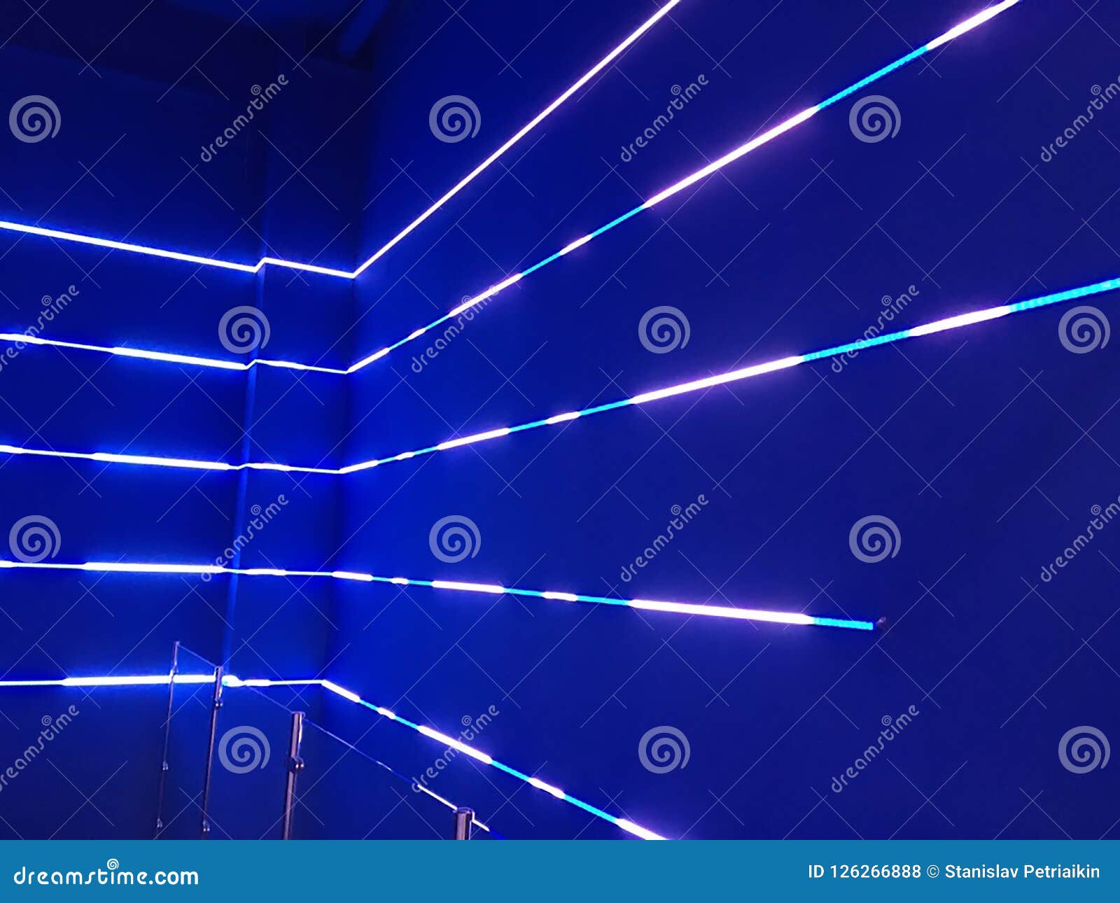 Blue neon lights stock illustration. Illustration of wallpaper - 126266888