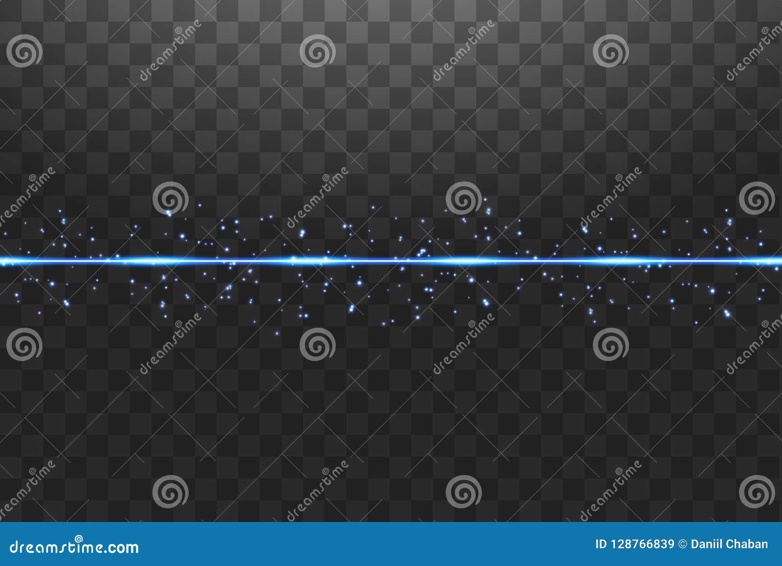 Blue Neon Lines with Light Effects Isolated on Black Transparent ...