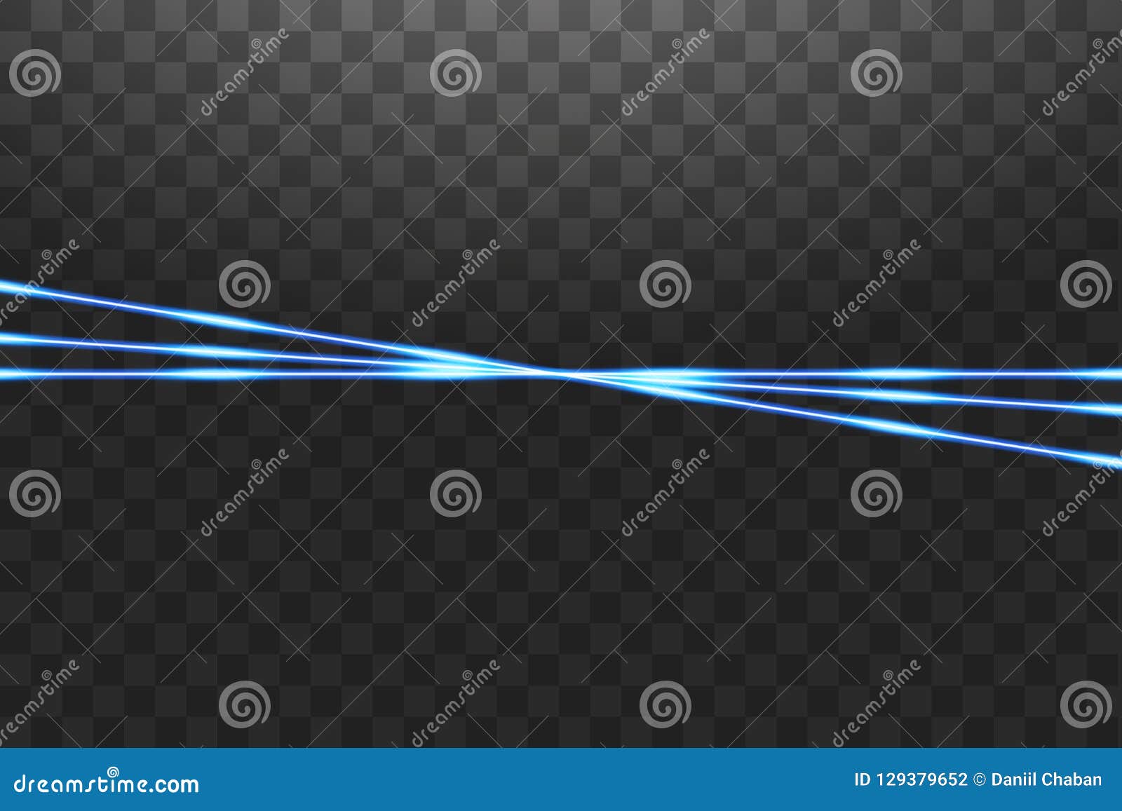 Blue Neon Lines with Light Effects Isolated on Black Transparent ...