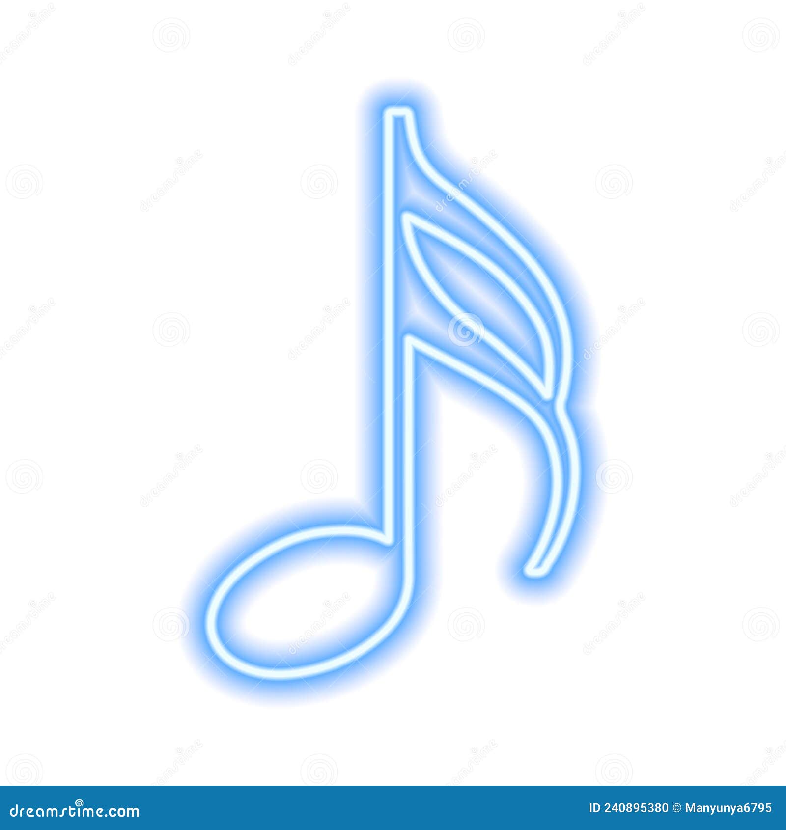 Blue Neon Note Isolated on White Background. Stock Vector ...