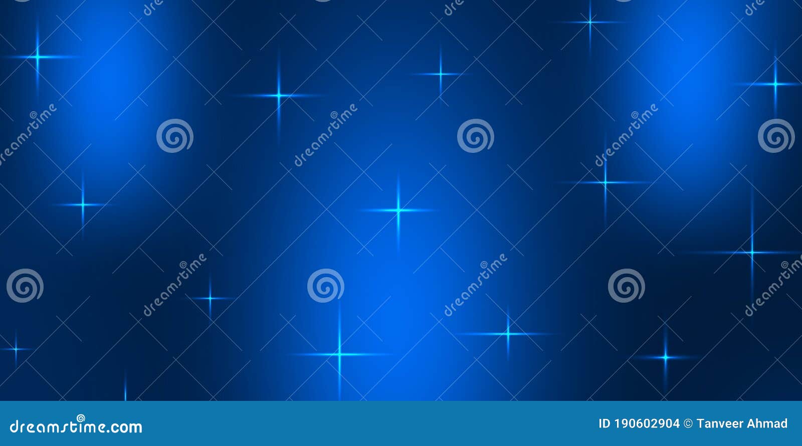 Blue Neon Sci Fi Light with Star Illustration Background with Copy ...