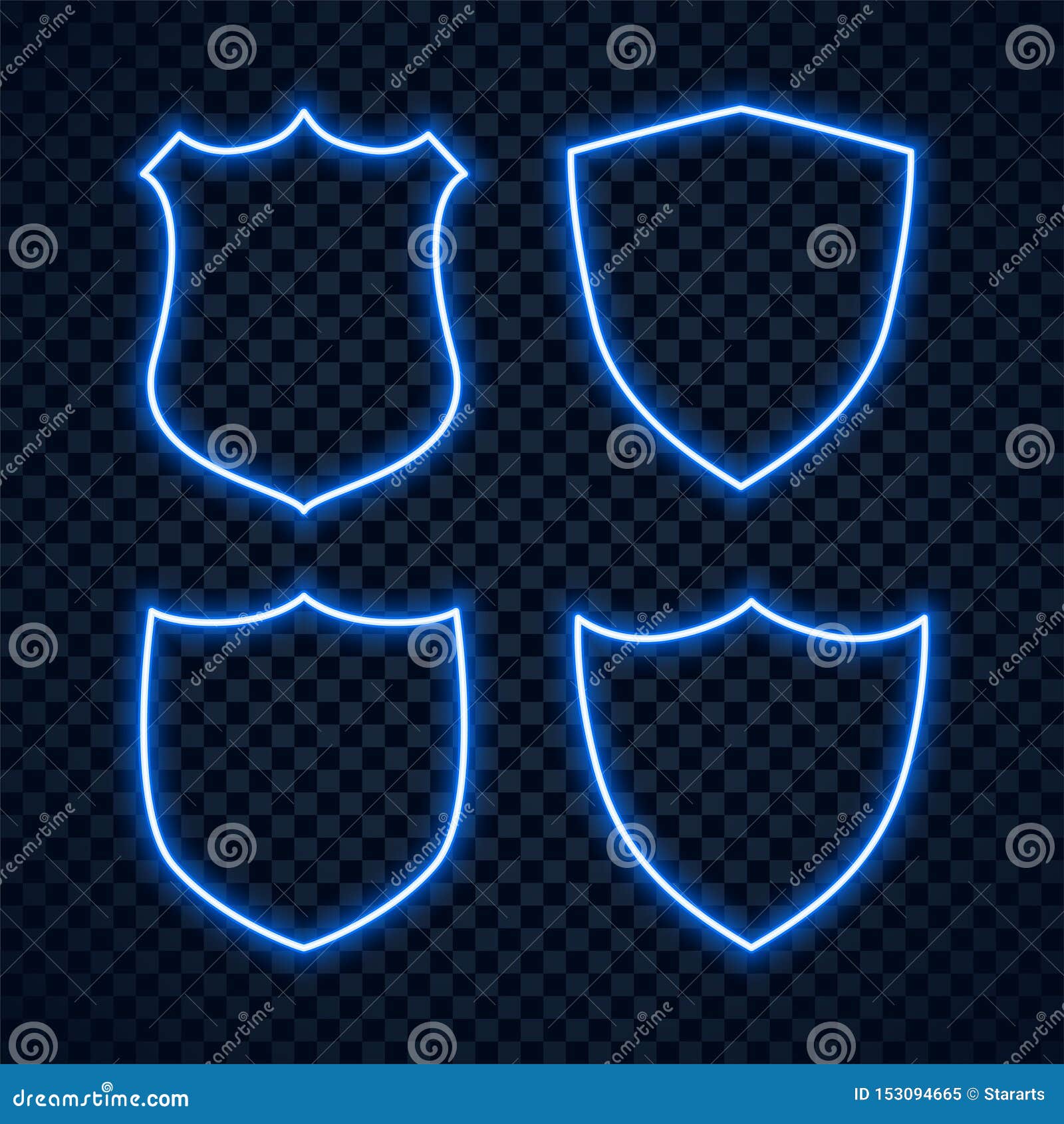 Neon Security Shield With Check Mark. Safety Or Approve Concept With ...