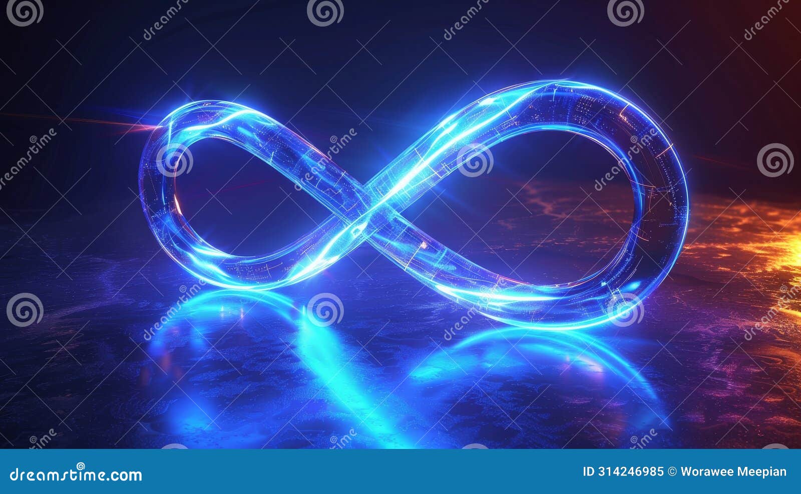 A Blue and Neon Shaped Infinity Symbol Stock Image - Image of spiral ...