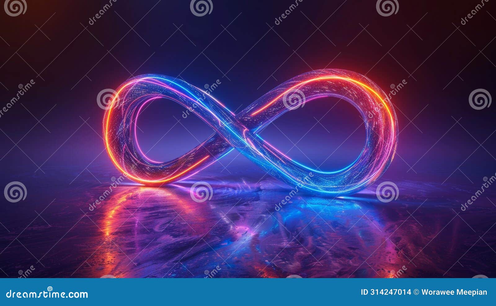 A Blue and Neon Shaped Infinity Symbol Stock Photo - Image of vibrant ...