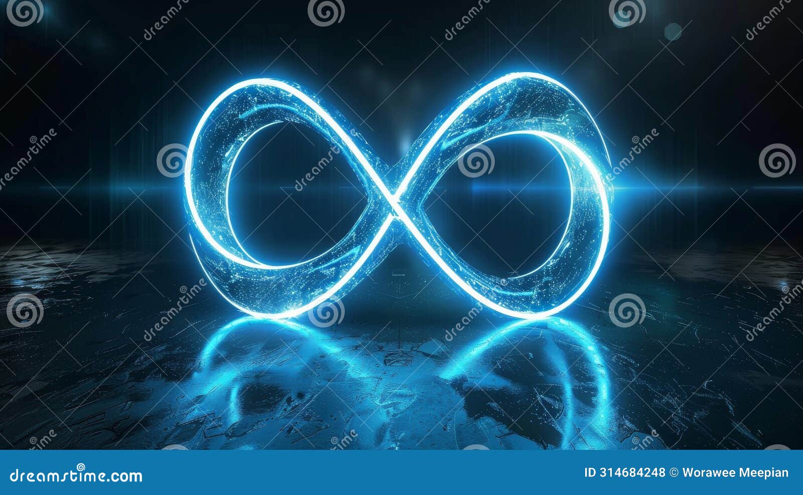 A Blue and Neon Shaped Infinity Symbol Stock Photo - Image of shine ...