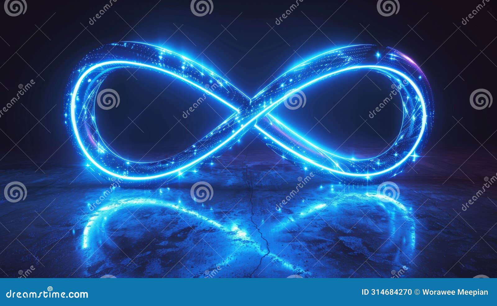 A Blue and Neon Shaped Infinity Symbol Stock Photo - Image of symbol ...