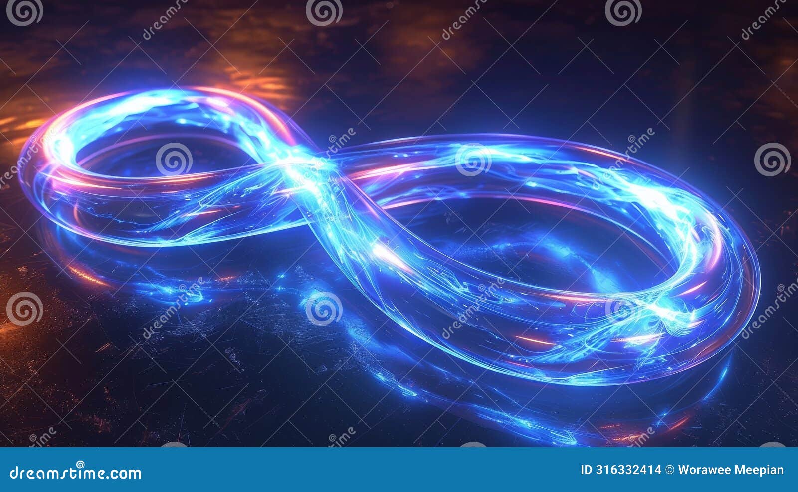 A Blue and Neon Shaped Infinity Symbol Stock Photo - Image of abstract ...