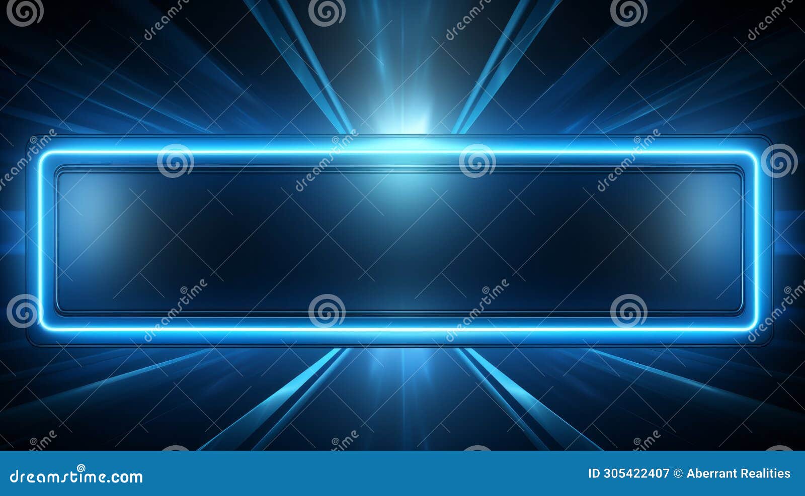 A Blue Neon Sign on a Black Background Stock Illustration ...
