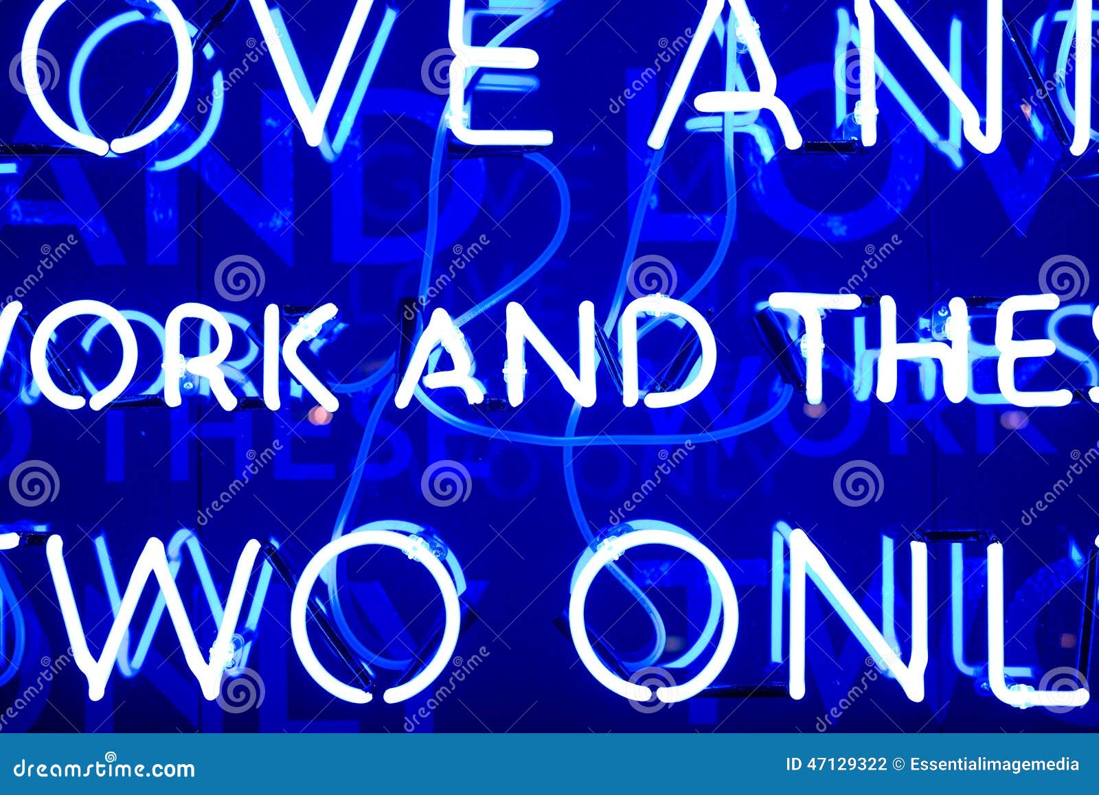 Blue Neon Sign stock photo. Image of abstract, fluorescent - 47129322
